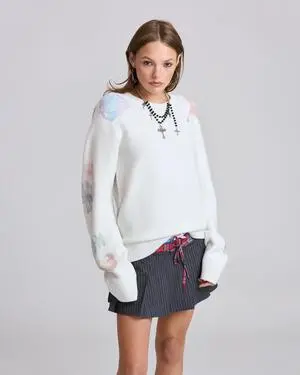 Marc Jacobs Heaven Characters Sweater In Size - Ivory Multi