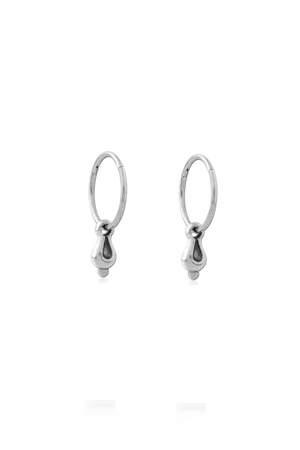 ASTOR & ORION Infinity Hoops With Mini Charm - Silver