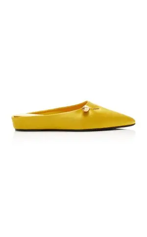 HERBERT LEVINE Sleep On It Satin Mules - Yellow