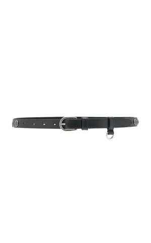 Prada Horseshoe Buckle Leather Belt - Black