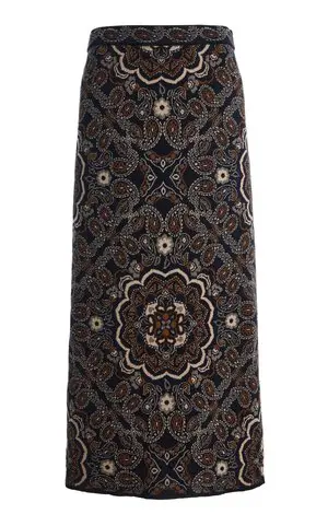 Cara Cara Clara Wool-cotton Maxi Skirt - Navy