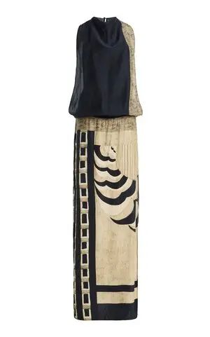 SIR. Sona Printed Silk Maxi Dress - Multi