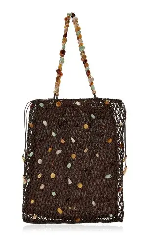 Cult Gaia Mercier Embellished Leather Tote - Black