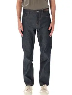 LANVIN Straight-leg Denim Pants With Embossed Leather Jacron - Blu
