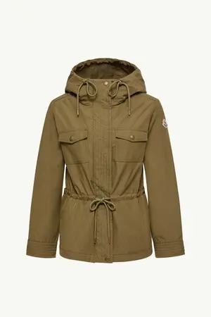 Moncler Serin Hooded Cotton Blend Parka - Green