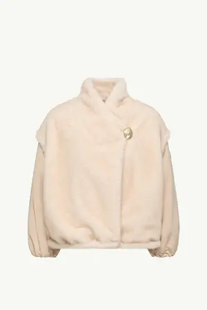 Moncler Chardonneret 2-in-1 Reversible Teddy Down Jacket - White