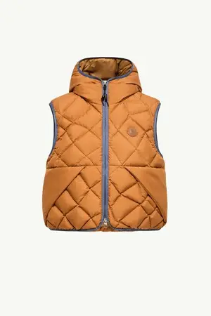 Moncler Armella Hooded Diamond-quilted Down Vest - Yellow