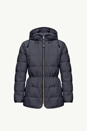 Moncler Cygnet Hooded Short Down Jacket - Blue