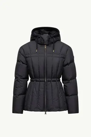 Moncler Estom Vertical-quilted Hooded Short Down Jacket - Black