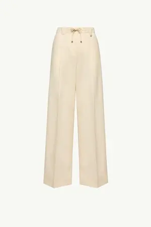 Moncler Wool Gabardine Tailored Pants - White