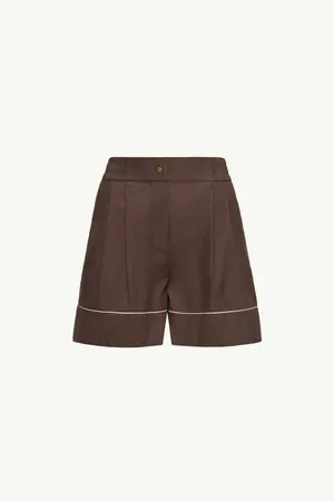 Moncler Tailored Cotton Blend Shorts - Brown