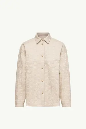 Moncler Chain Quilted Padded Shirt Jacket - Beige