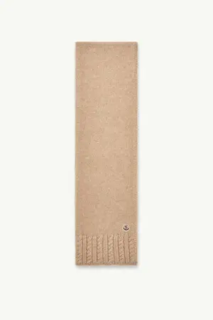 Moncler Alpaca Blend Knit Scarf Beige
