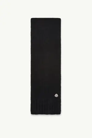 Moncler Alpaca Blend Knit Scarf - Black