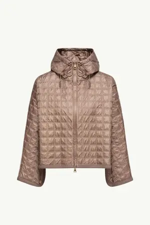 Moncler Hooded Square-quilted Padded Cape - Brown