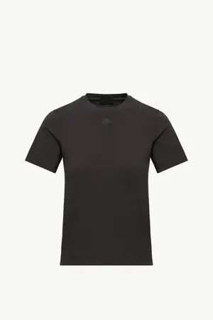 Moncler Logo Cotton Jersey T-Shirt Black