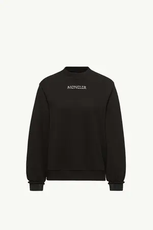 Moncler Cotton Fleece Logo Sweatshirt - Black