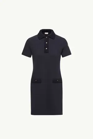 Moncler Cotton Piquet Polo Mini Dress - Blue