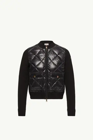 Moncler Cotton Padded Cardigan Black
