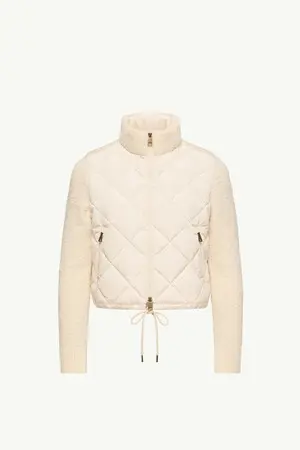 Moncler Cotton Blend Padded Zip-up Cardigan - White