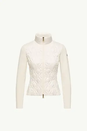 Moncler Cotton Padded Zip-up Cardigan - White