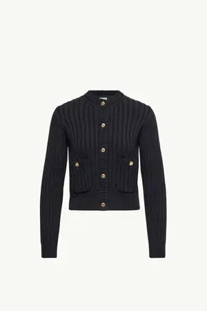 Moncler Cotton Padded Cardigan - Blue