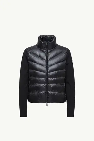 Moncler Padded Wool Zip-up Cardigan - Black