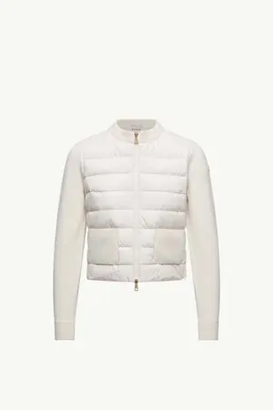 Moncler Wool Padded Zip-up Cardigan - White