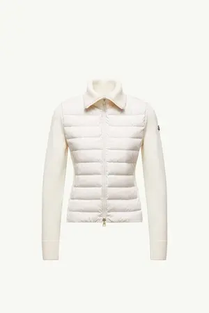 Moncler Padded Zip-up Wool Cardigan - White