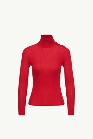 Moncler Textured Wool Sweater - Red