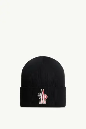 Moncler Logo Wool Beanie - Black