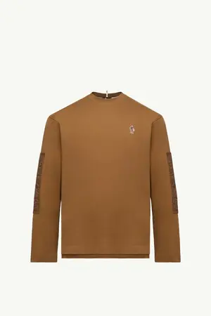 Moncler Logo Cotton Long Sleeve T-shirt - Brown