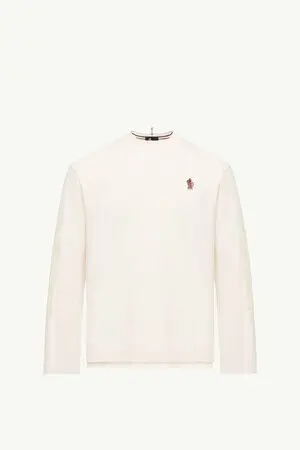 Moncler Logo Cotton Long Sleeve T-shirt - White