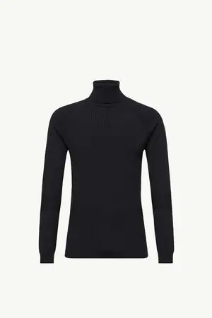 Moncler Wool Blend Turtleneck Sweater - Blue