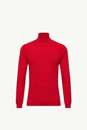 Moncler Wool Blend Turtleneck Sweater - Red