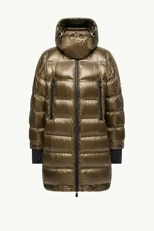 Moncler Rochelairs Hooded Long Down Jacket - Green