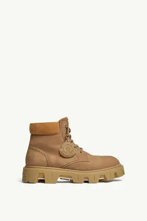 Moncler Peak City Nubuck & Suede Ankle Boots - Beige