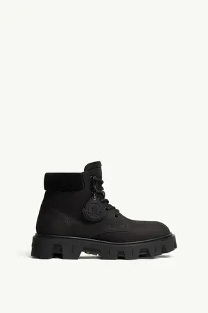 Moncler Peak City Nubuck & Suede Ankle Boots Black