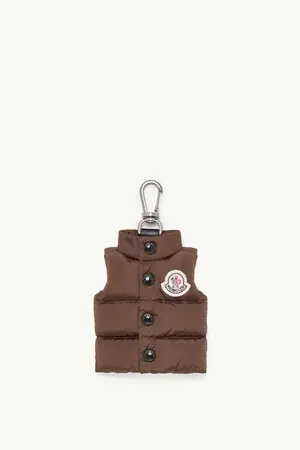 Moncler Down Vest Shape Key Ring - Brown