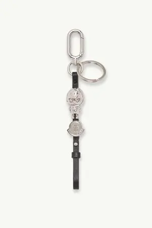 Moncler Mascotte Leather Key Holder - Black