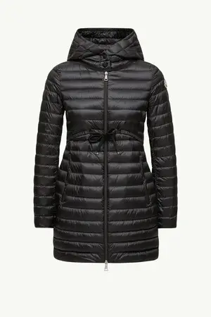Moncler Barbel Hooded Fit & Flare Long Down Jacket