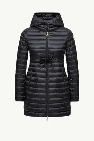 Moncler Barbel Hooded Fit & Flare Long Down Jacket