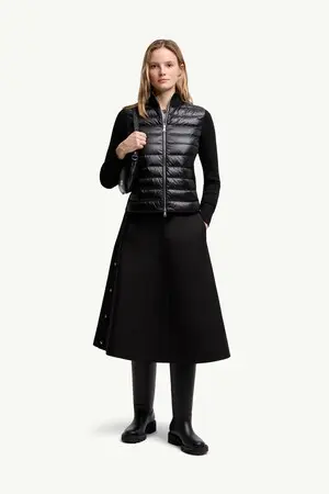 Moncler Padded Wool Zip-Up Cardigan Black