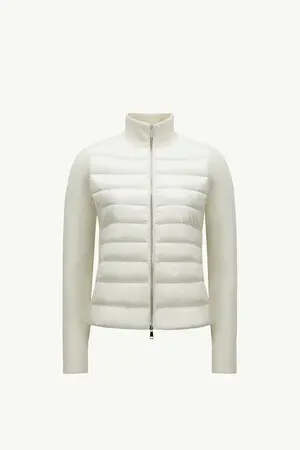 Moncler Padded Wool Zip-up Cardigan - White