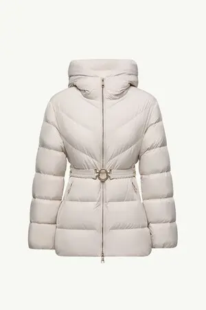 Moncler Brosse Diagonal-quilted Hooded Short Down Jacket