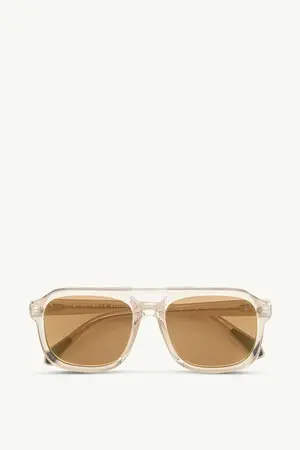 Moncler Vantos Rectangular Sunglasses - White