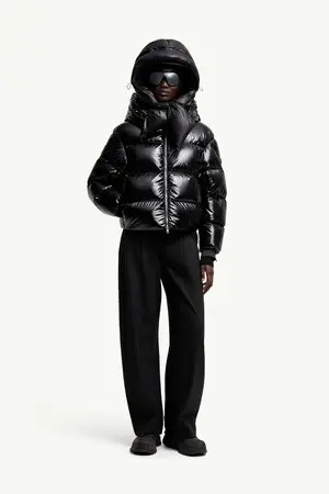 MONCLER X EDWARD ENNINFUL Lothar Hooded Short Down Jacket - Black