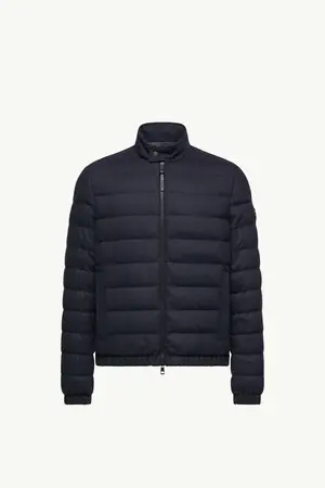 Moncler Luray Cashmere Blend Short Down Jacket - Blue