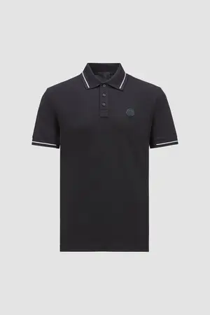 Moncler Logo Patch Polo Shirt - Black