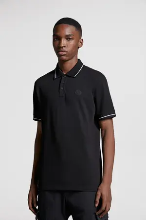 Moncler Logo Patch Polo Shirt - Black